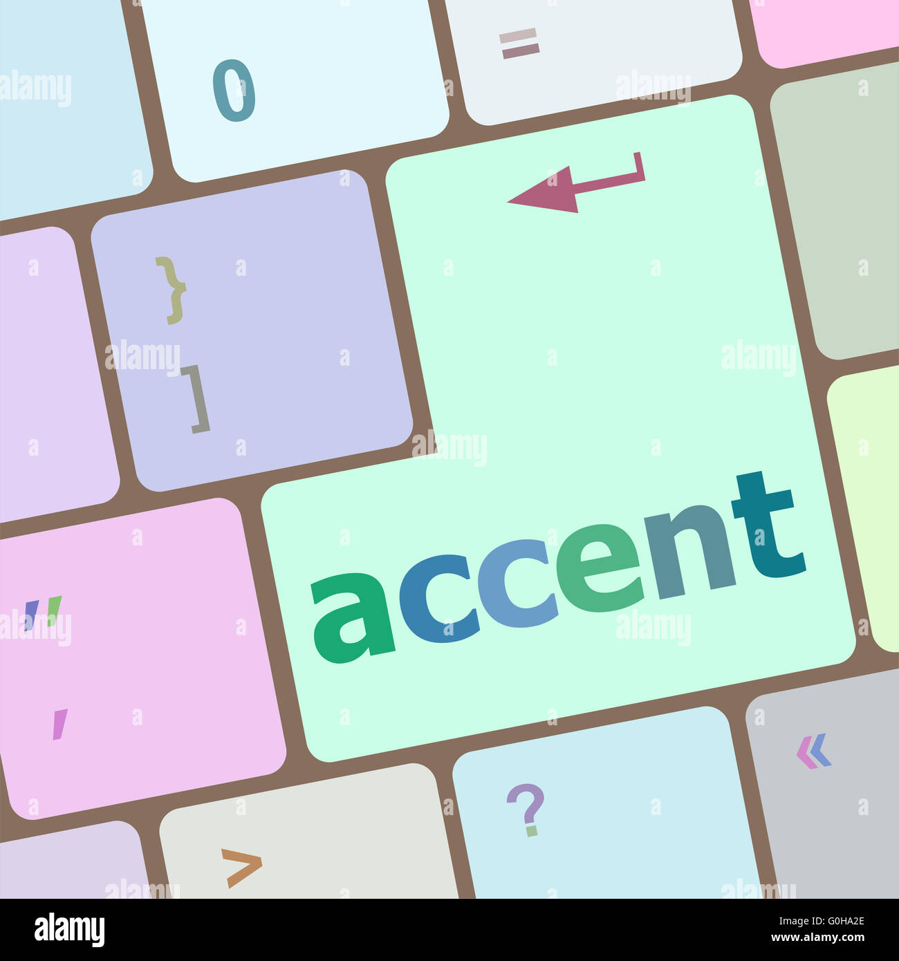 accent on computer keyboard key enter button vector illustration Stock ...