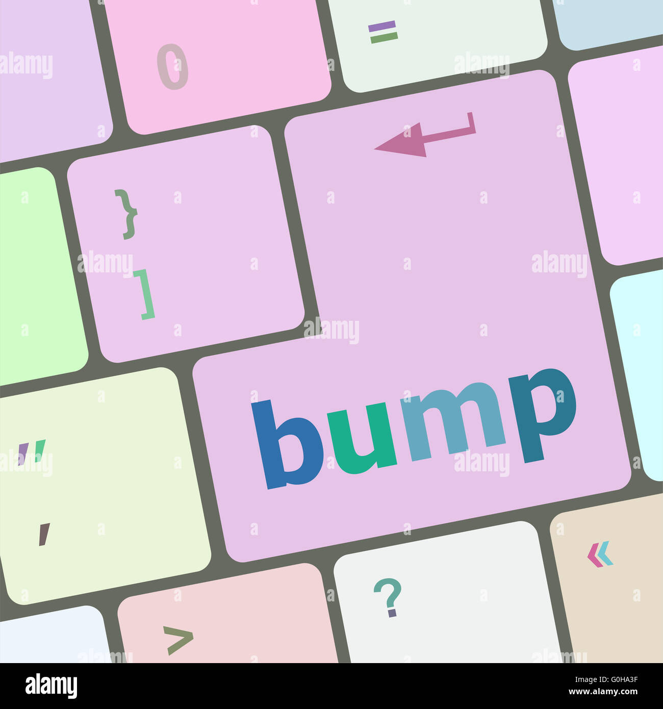 Computer keyboard with bump key. business concept vector illustration ...