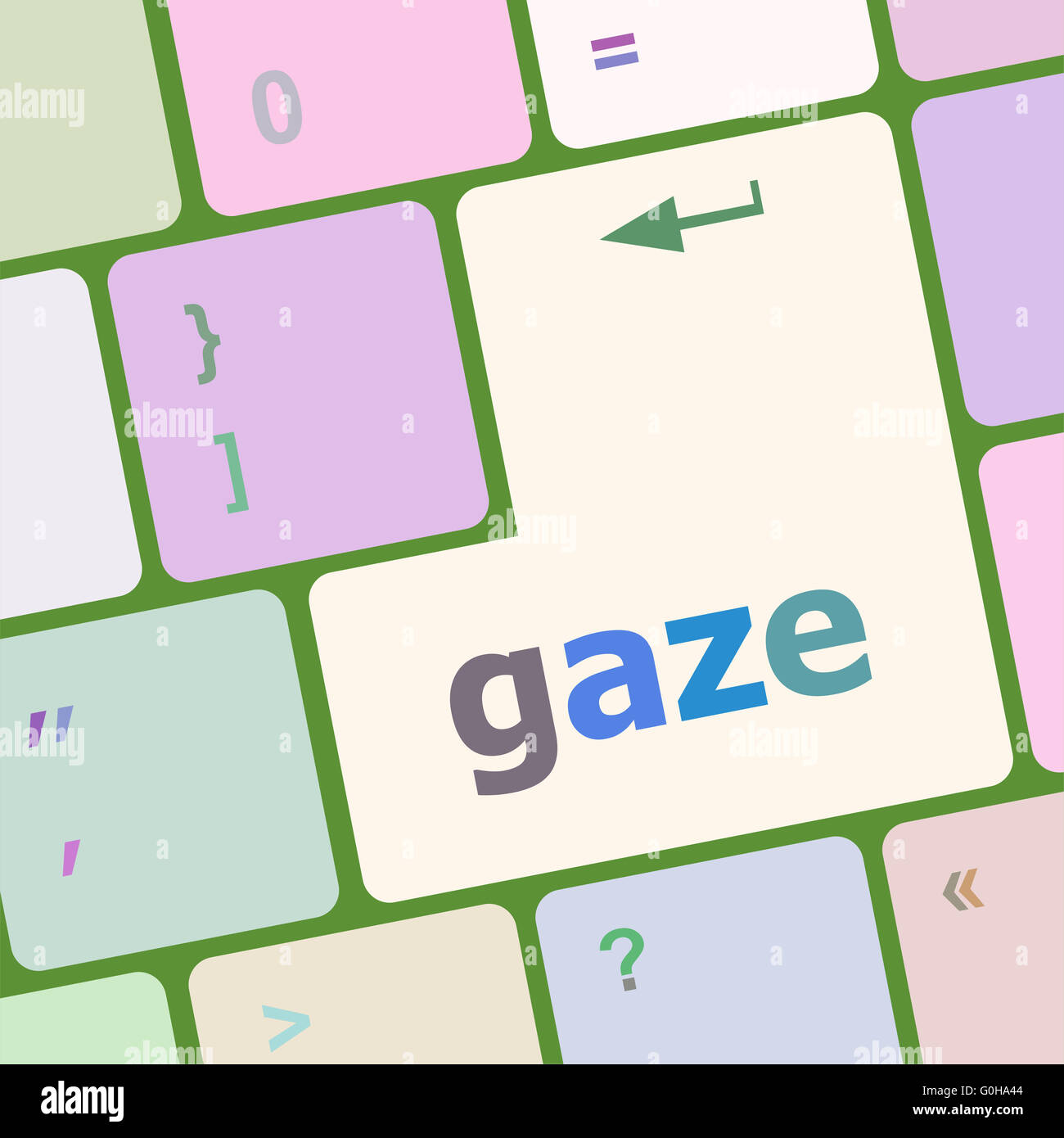 gaze button on computer pc keyboard key vector illustration Stock Photo ...
