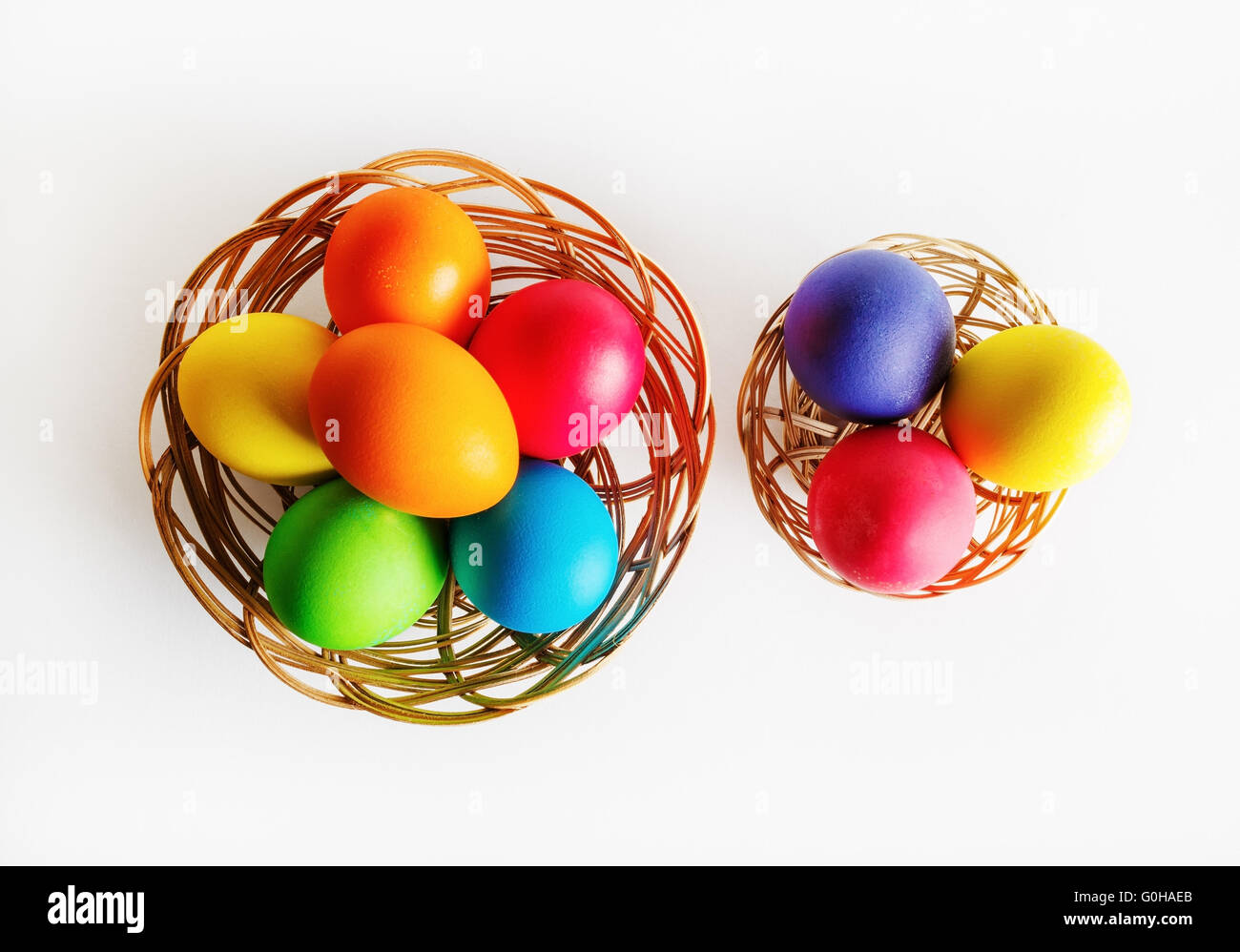 Beautiful eggs in baskets hi-res stock photography and images - Alamy