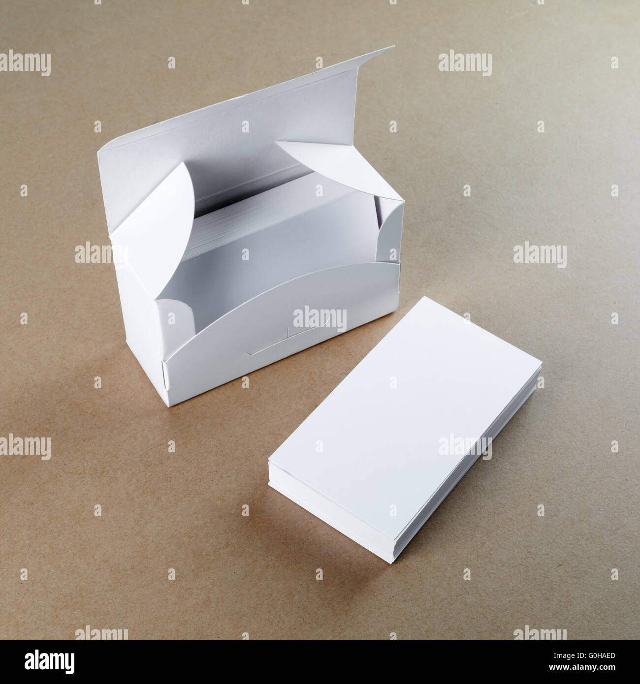 Box with blank business cards Stock Photo - Alamy
