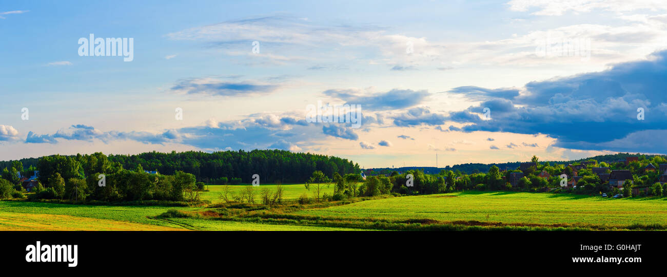 Panoramic summer landscape Stock Photo - Alamy