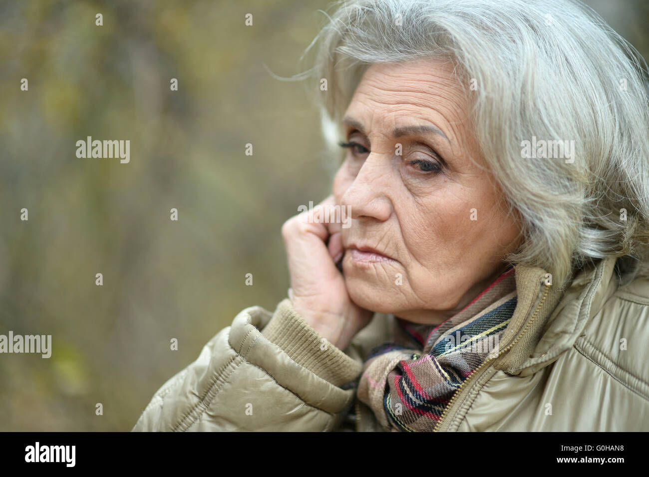 Nice sad old woman Stock Photo - Alamy