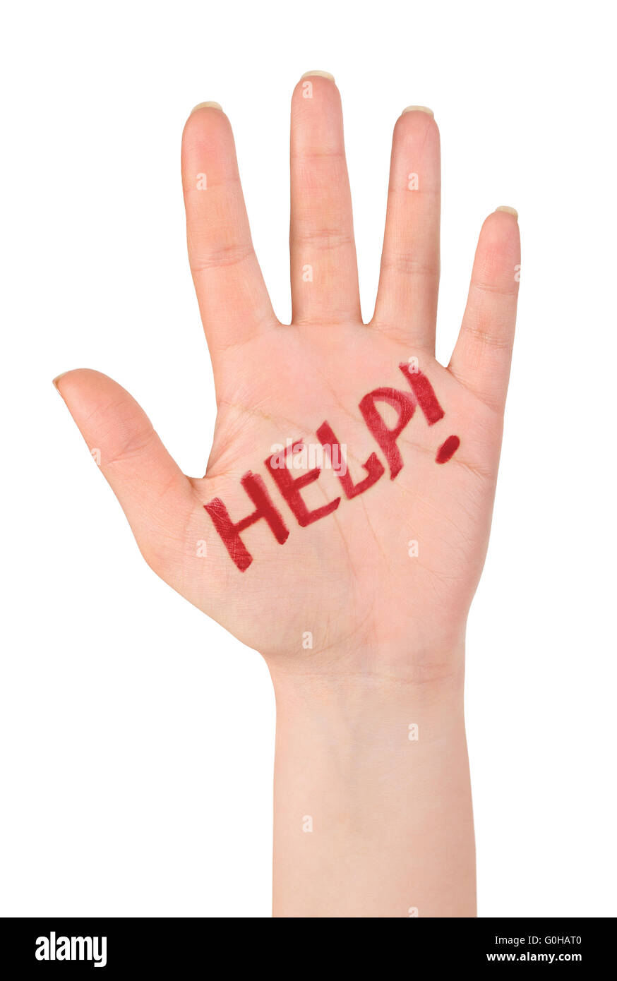 Hand and word Help Stock Photo - Alamy