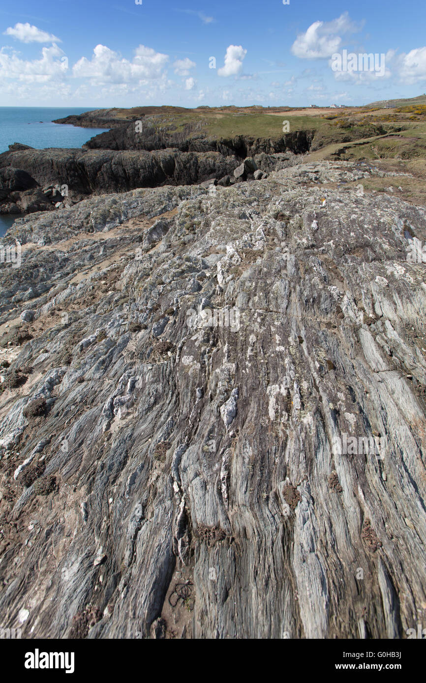 The Wales and Anglesey Coastal Path in North Wales. Picturesque view of ...
