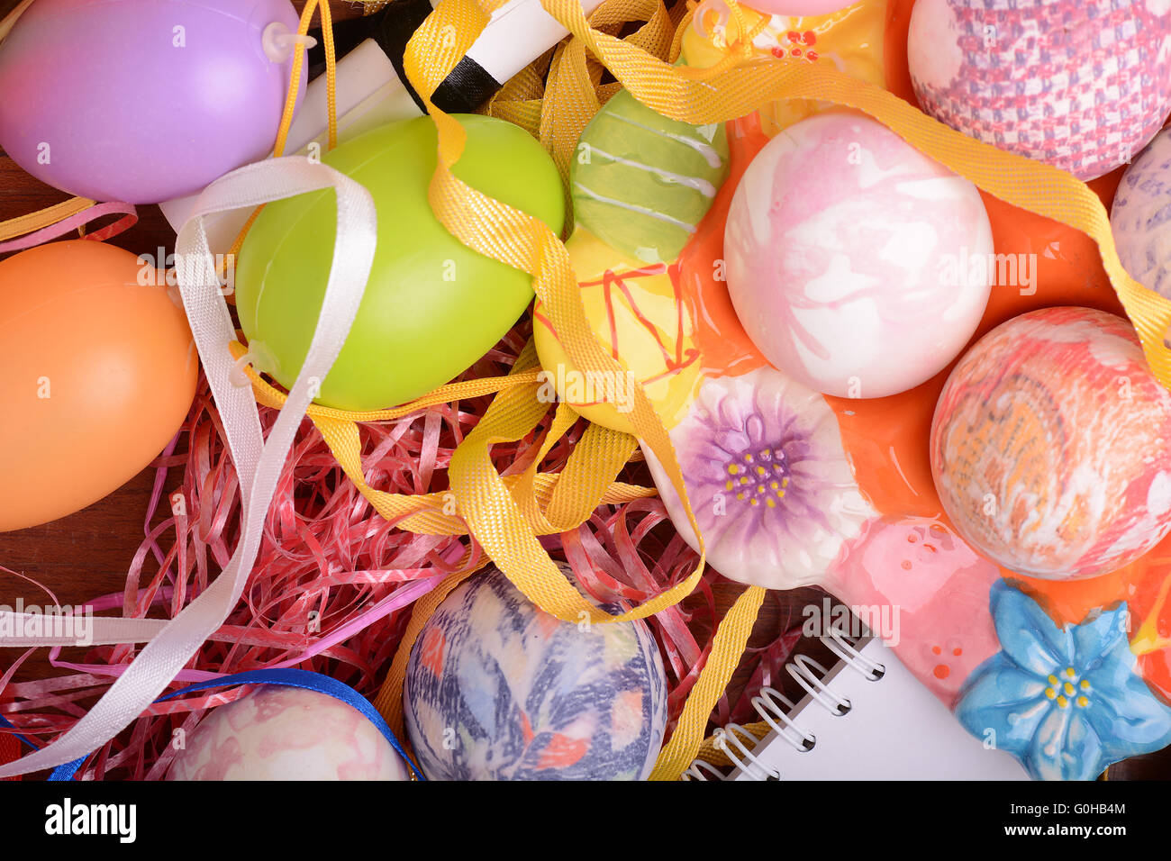 Decorated eggs with ribbons hi-res stock photography and images - Alamy