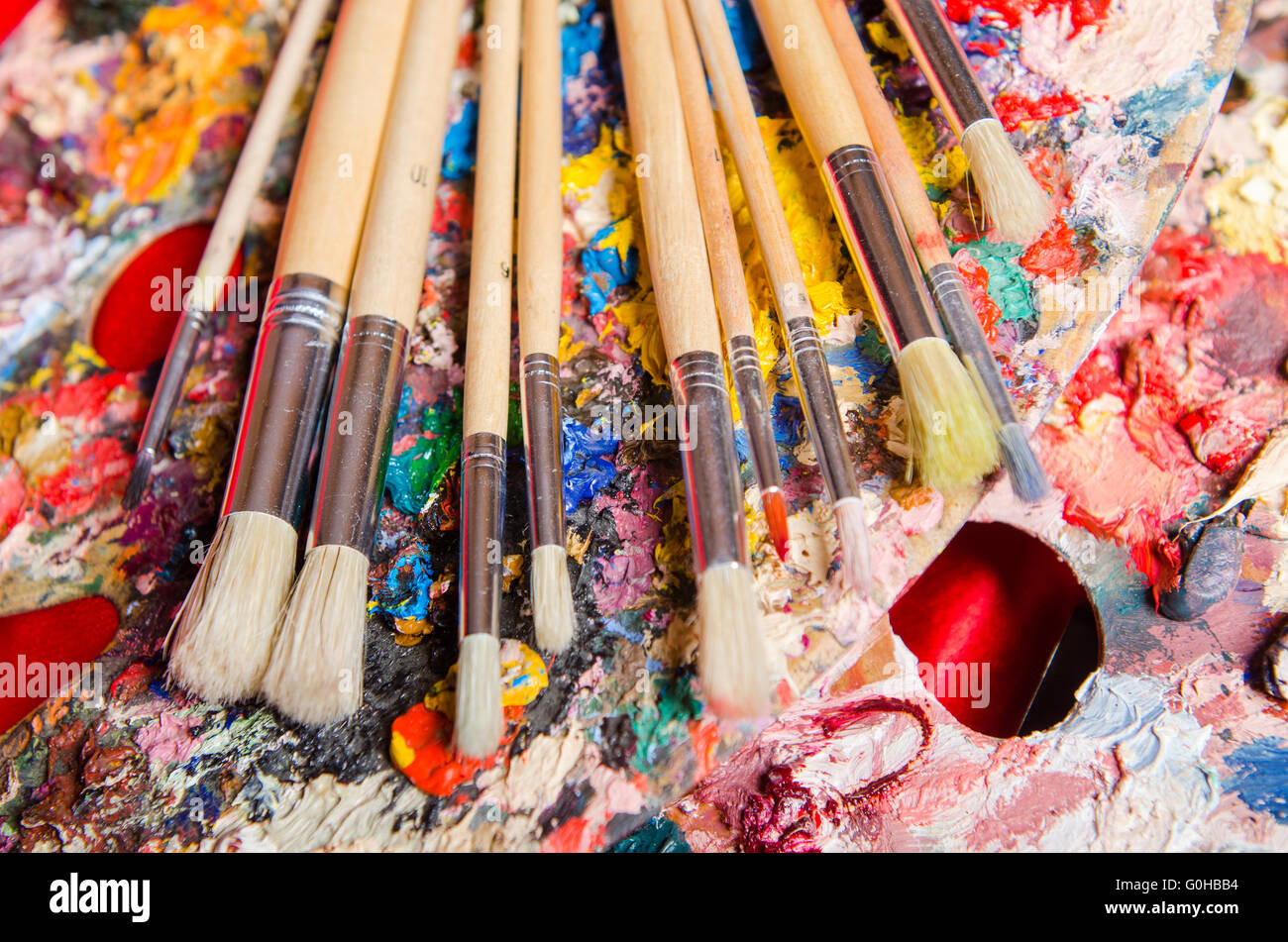 Artist palette in art concept Stock Photo - Alamy