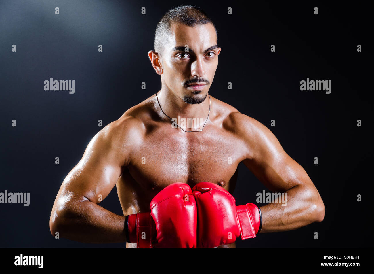 Ripped boxer in sports concept Stock Photo - Alamy