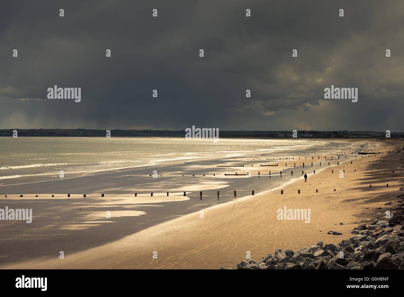 Youghal Strand at sunset out of season in Youghal, County Cork, Ireland ...