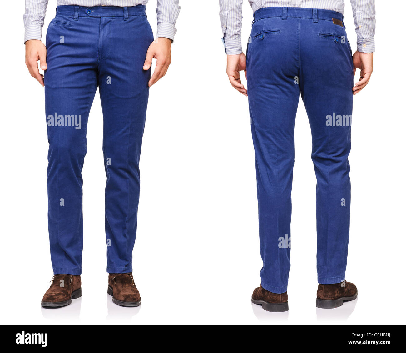 Fashion concept with trousers on white Stock Photo - Alamy