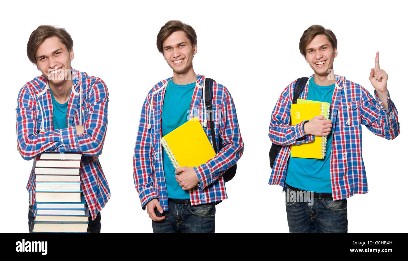 Composite photo of student with books Stock Photo - Alamy