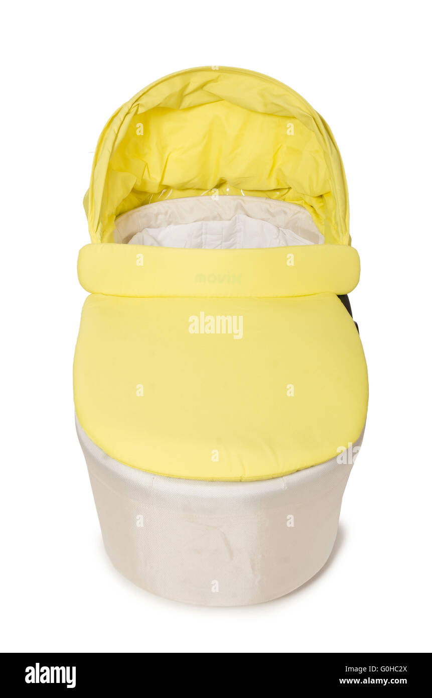 Baby carrycot isolated on white Stock Photo - Alamy