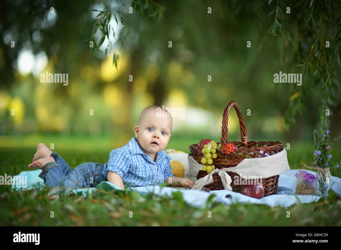 Picnic basket baby hi-res stock photography and images - Alamy
