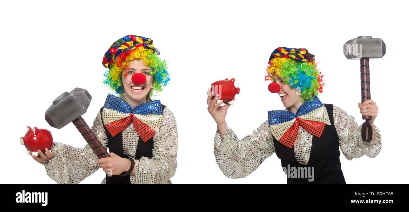 Clown in various poses isolated on white Stock Photo - Alamy