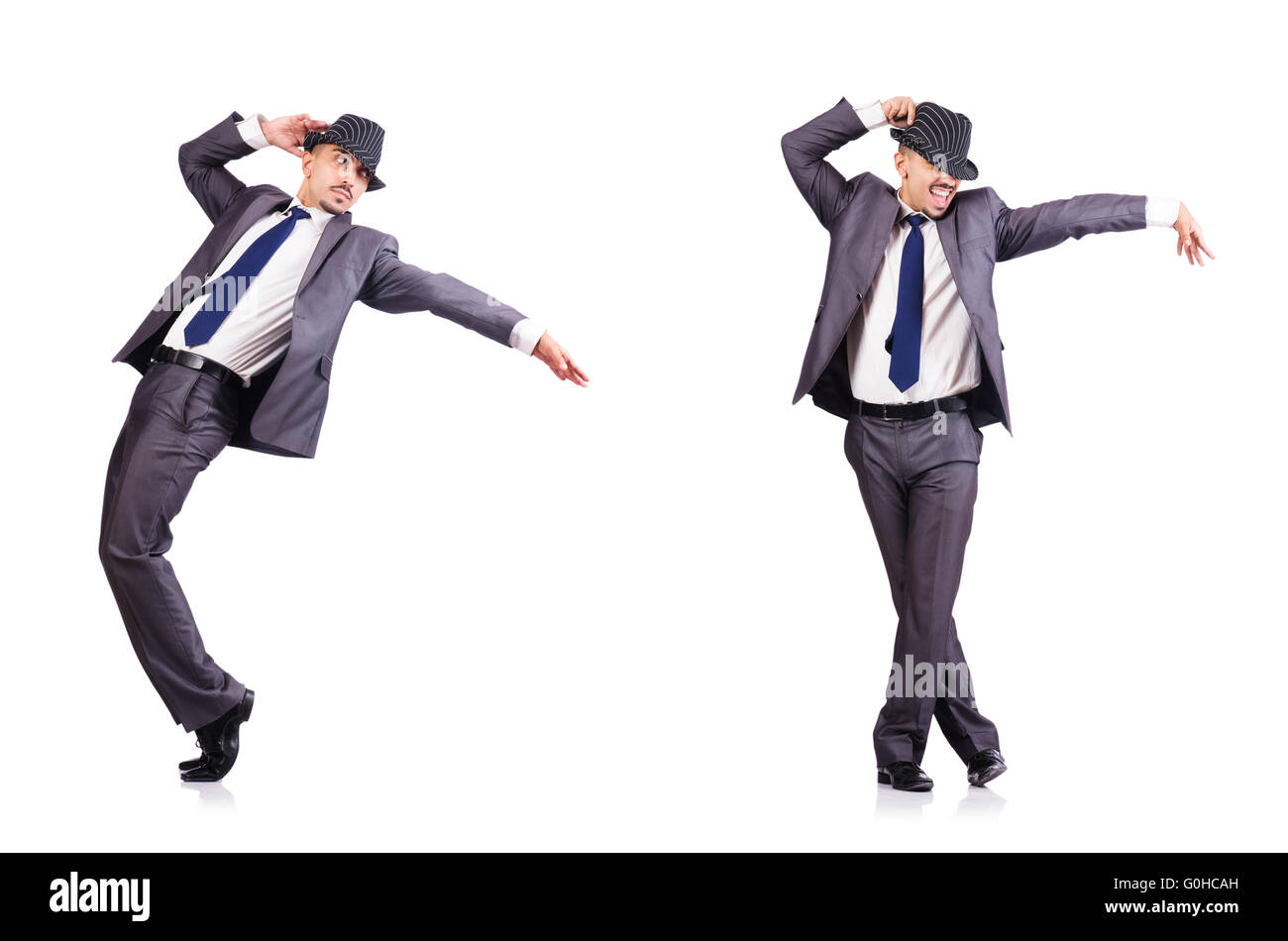 Dancing businessman isolated on white Stock Photo - Alamy