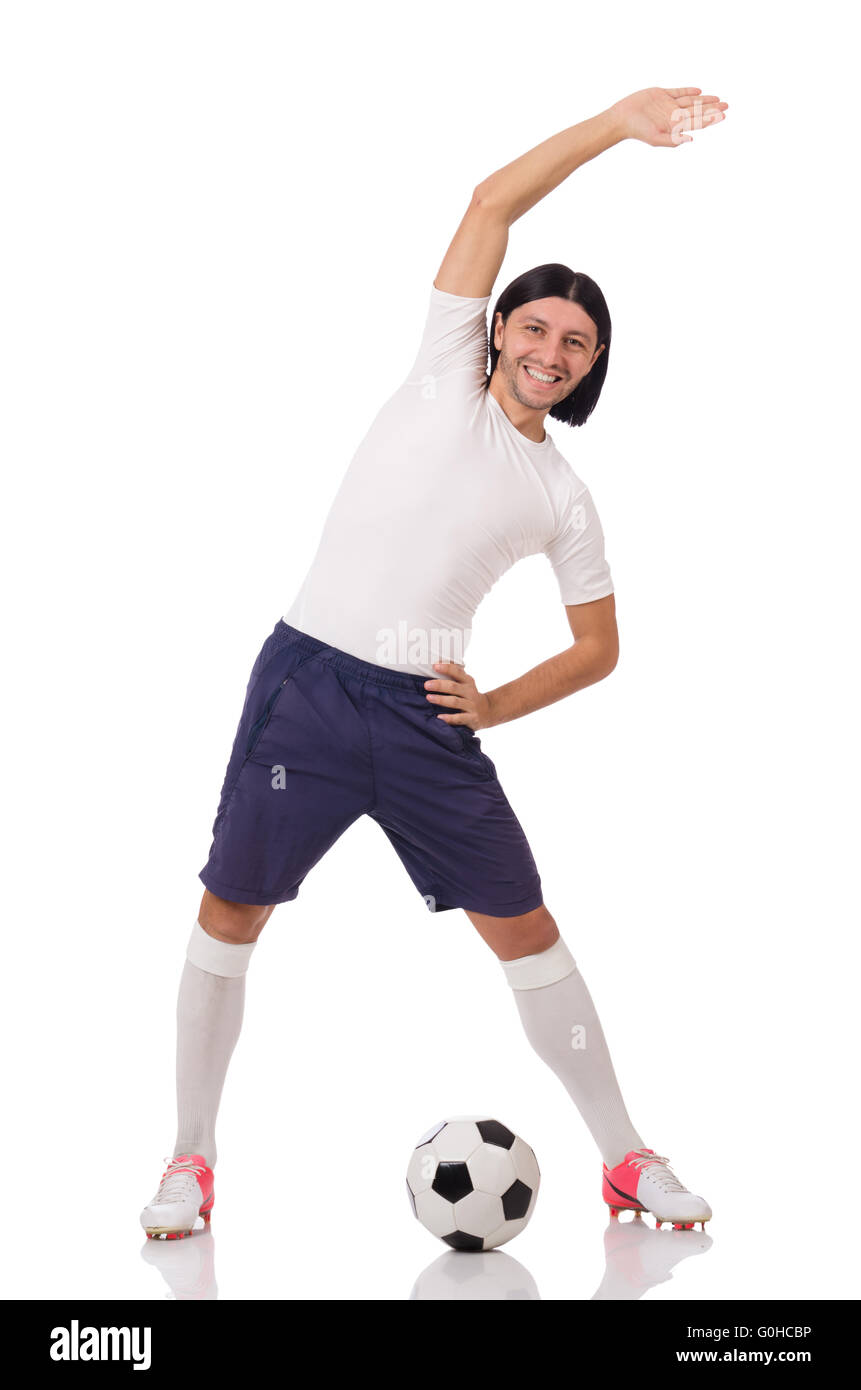 Young footballer isolated on the white Stock Photo - Alamy