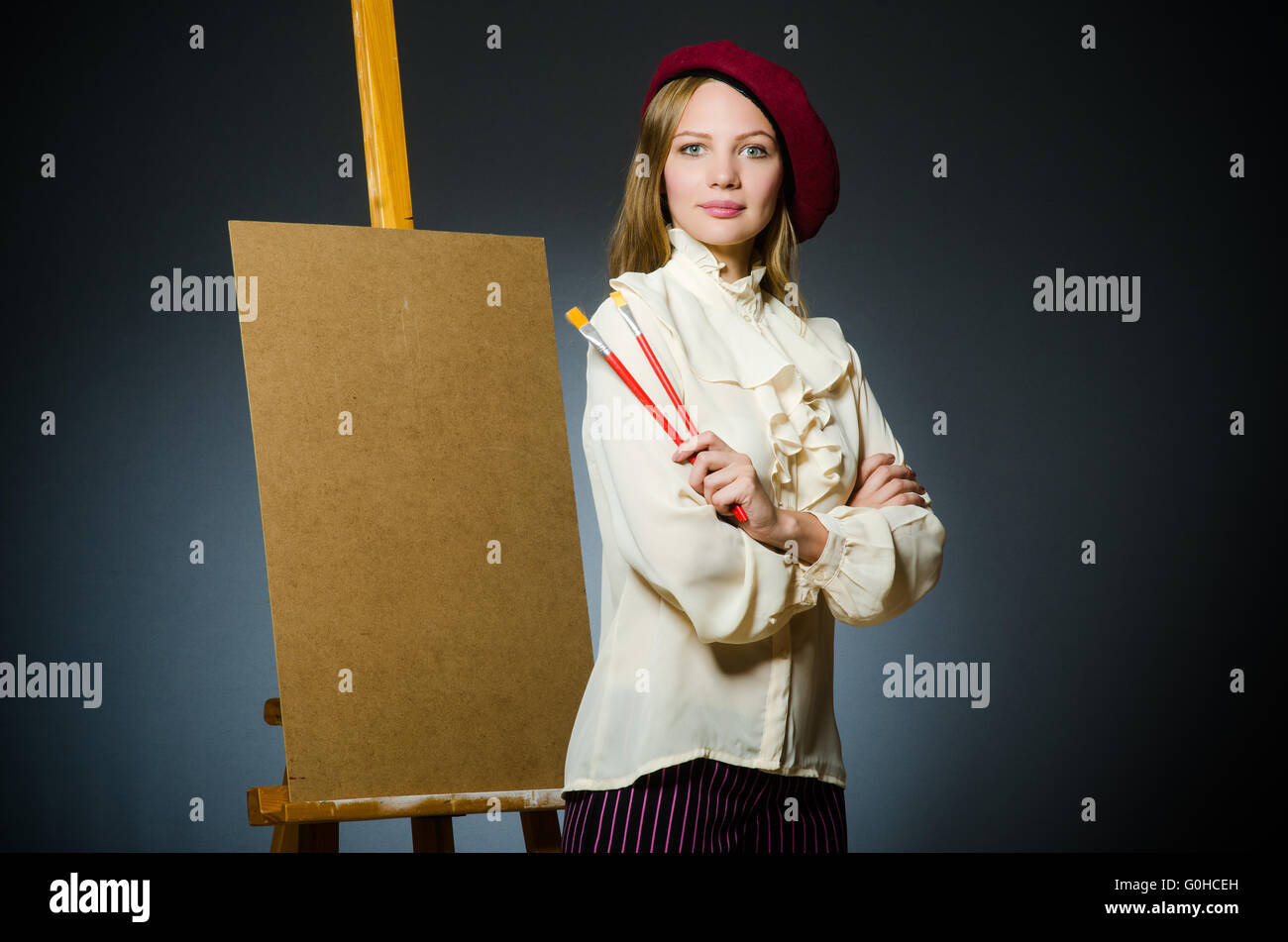 Funny artist working in the studio Stock Photo - Alamy