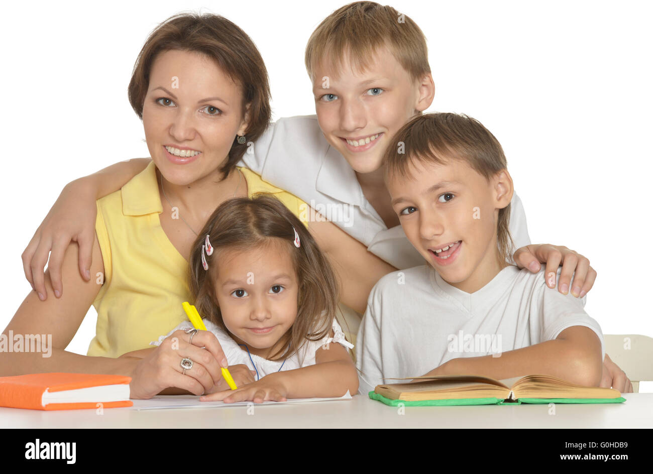 Parents help children Stock Photo - Alamy