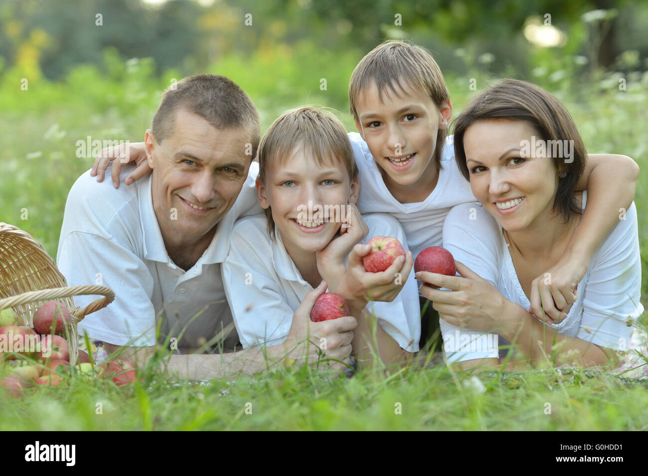 Family on a picnic Stock Photo - Alamy