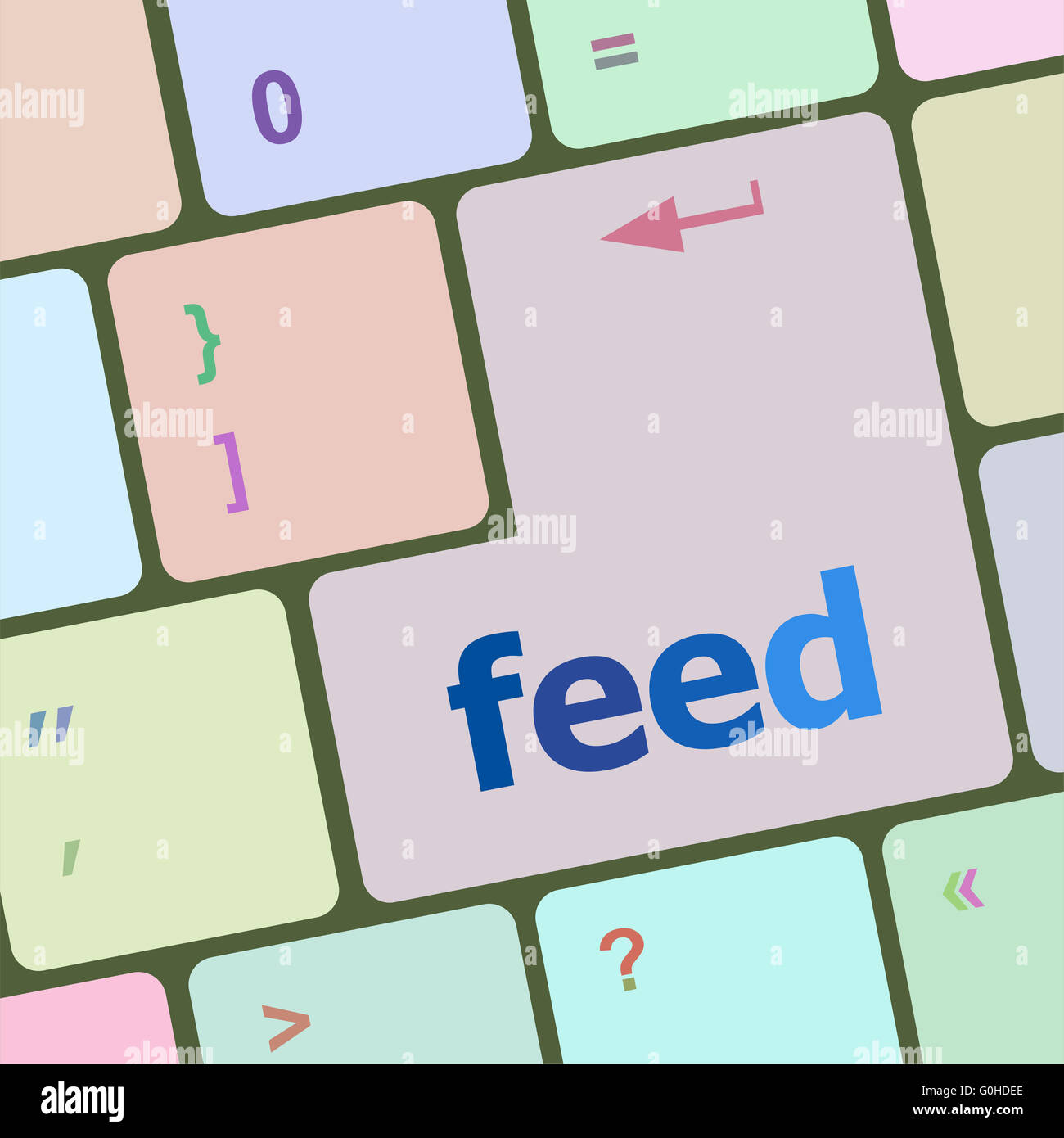 Computer white keyboard with feed. Computer white keyboard with blue ...