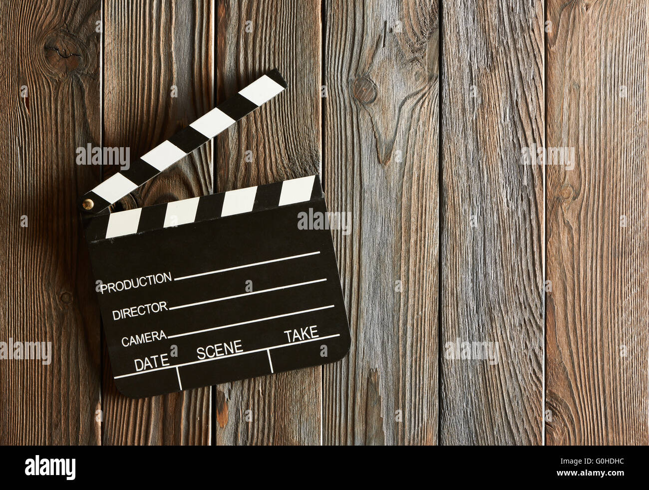 Movie production clapper board Stock Photo - Alamy