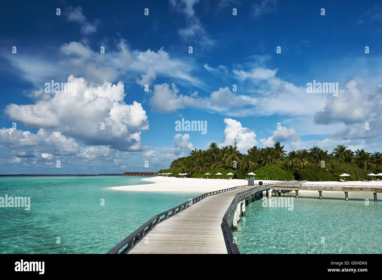 Beautiful beach with jetty Stock Photo - Alamy