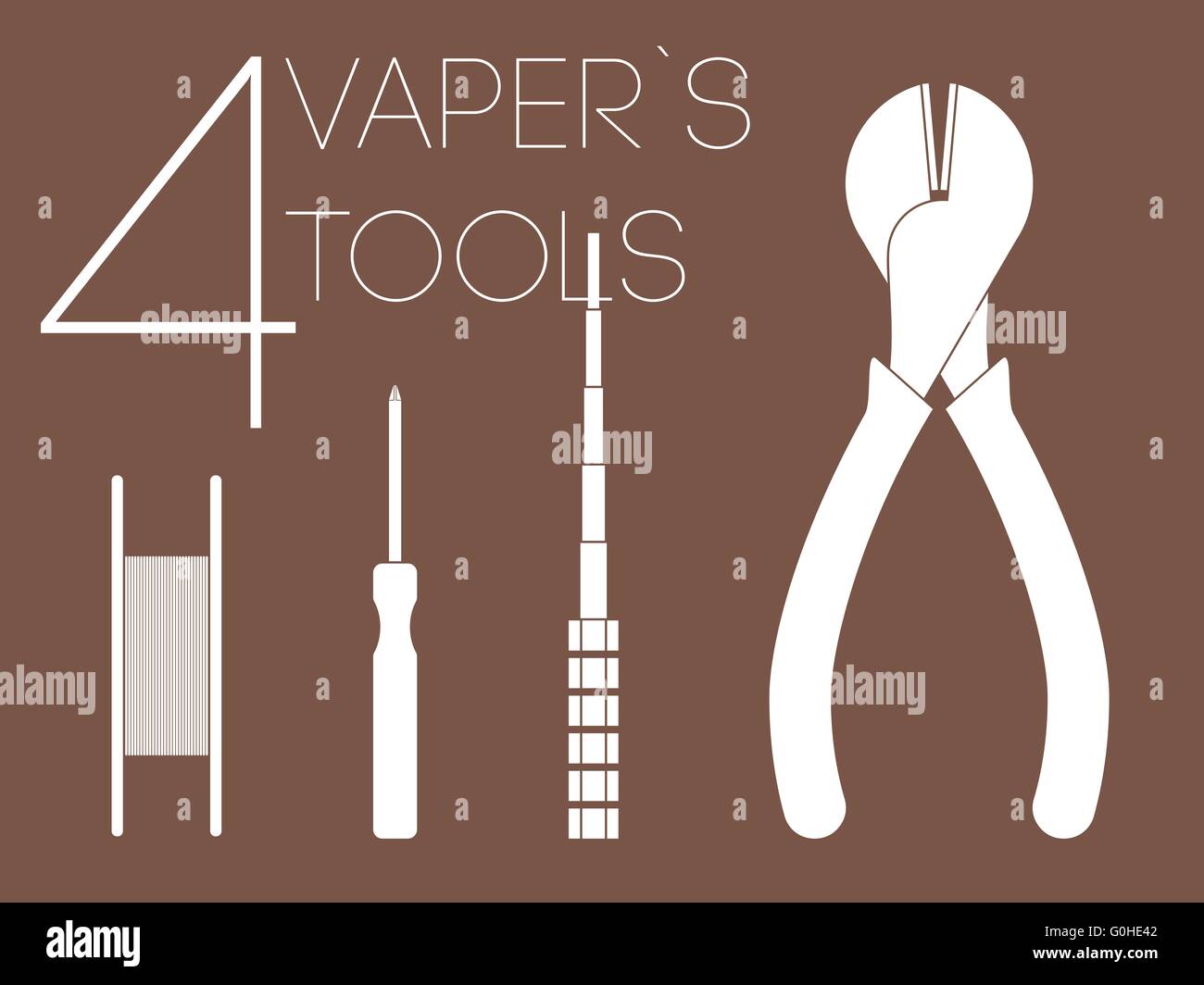 4 one color vaper tools set Stock Photo - Alamy