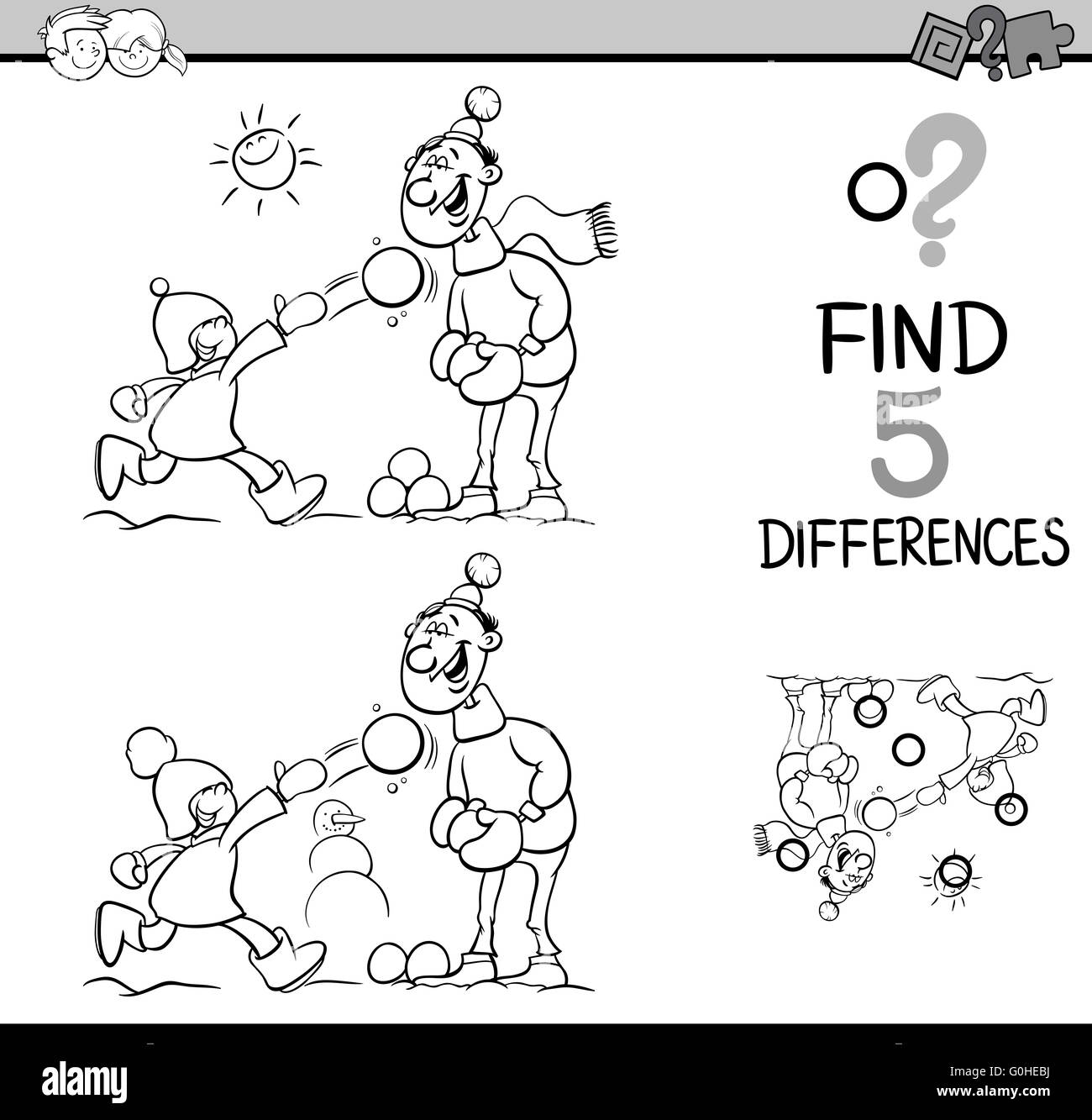 task of differences coloring book Stock Photo - Alamy