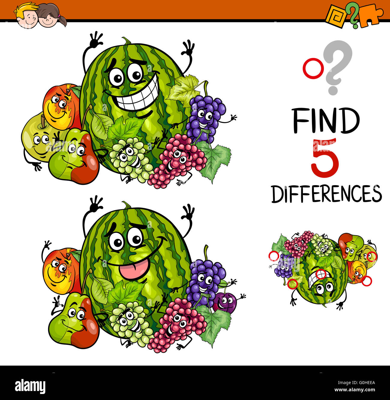 find the differences task Stock Photo - Alamy