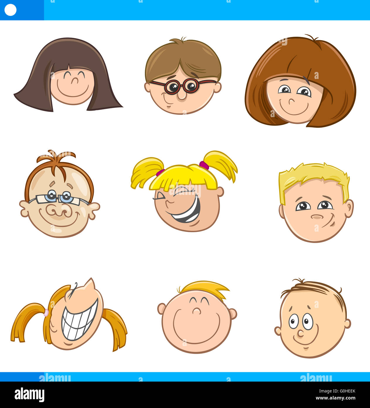 cartoon children characters set Stock Photo - Alamy