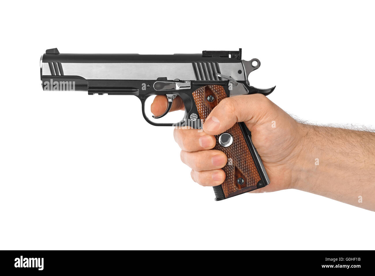 Hand with pistol Stock Photo - Alamy