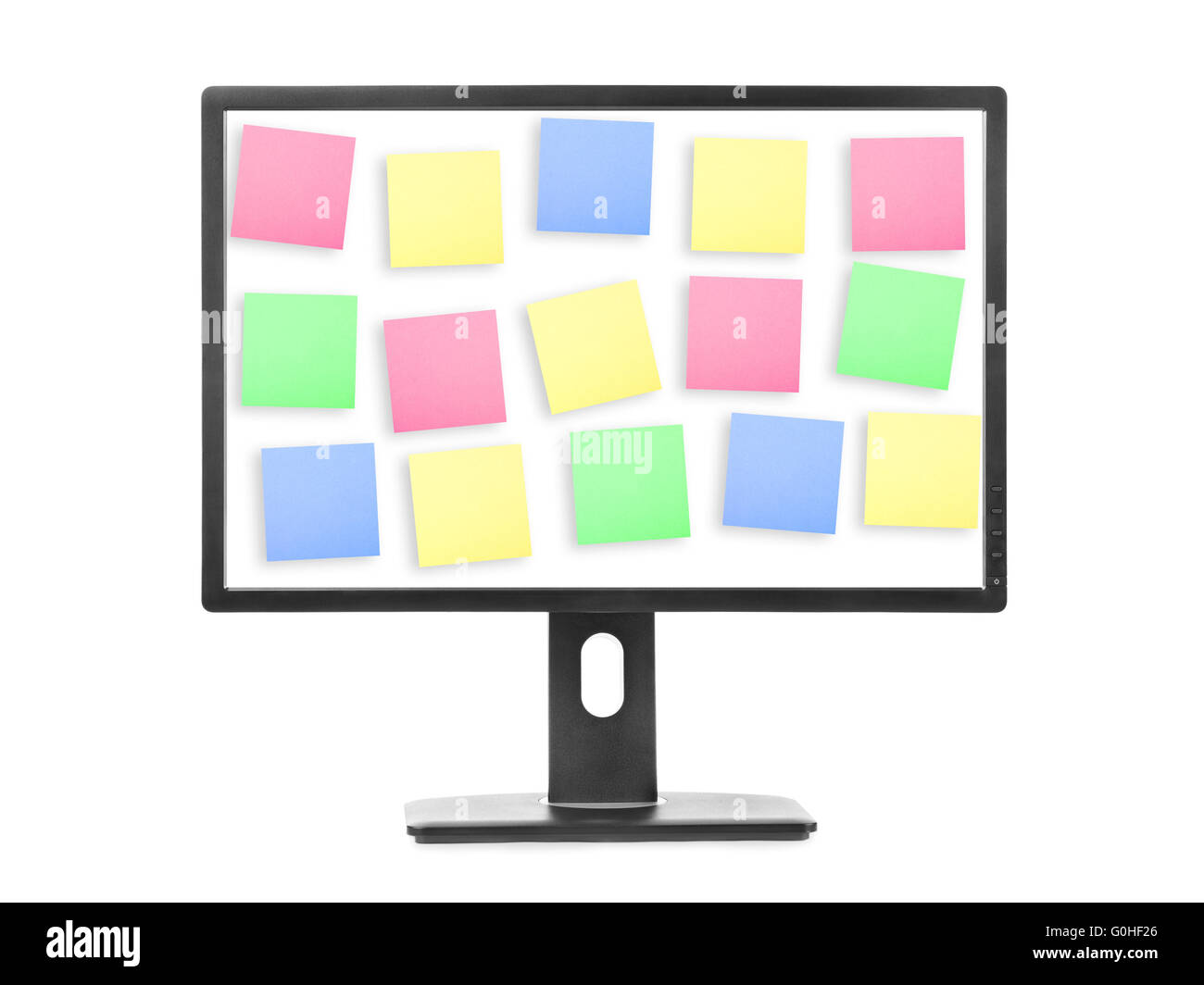 Sticky Note Papers on computer screen Stock Photo - Alamy