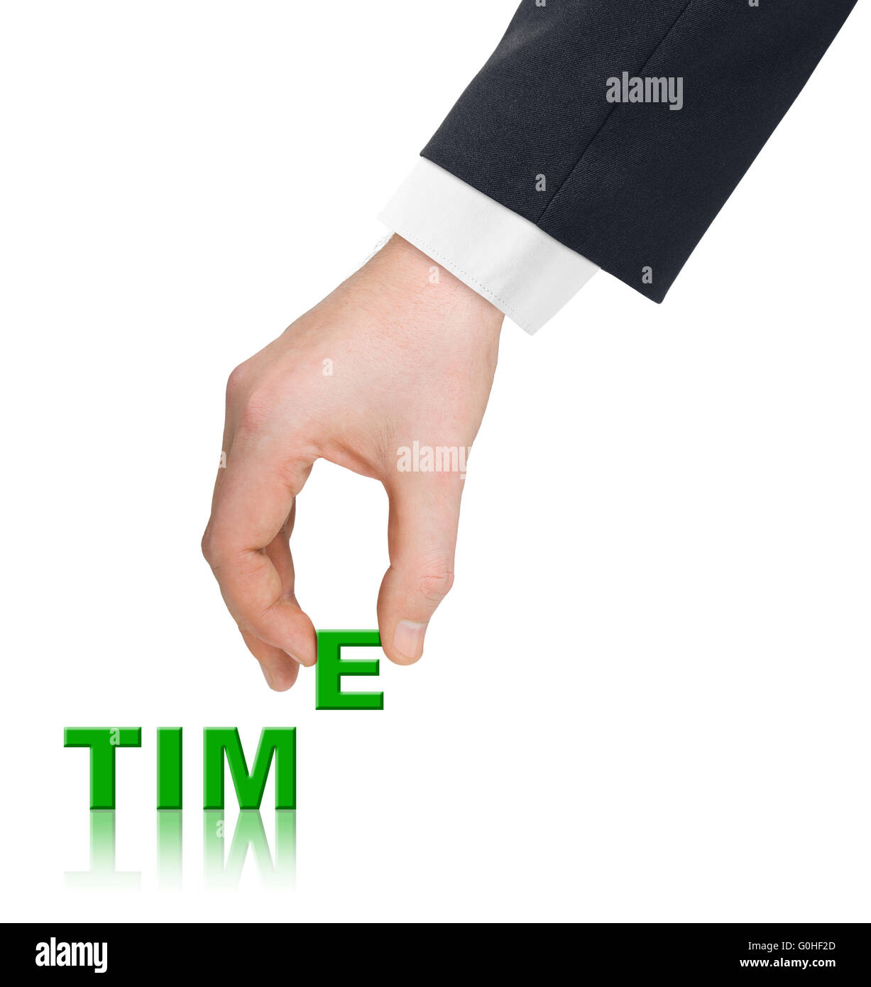 Hand and word Time Stock Photo - Alamy