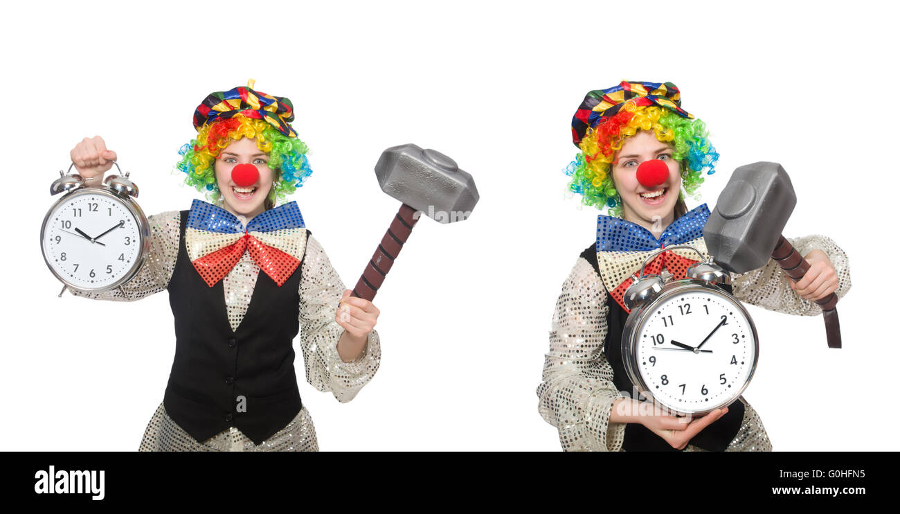 Clown in various poses isolated on white Stock Photo - Alamy
