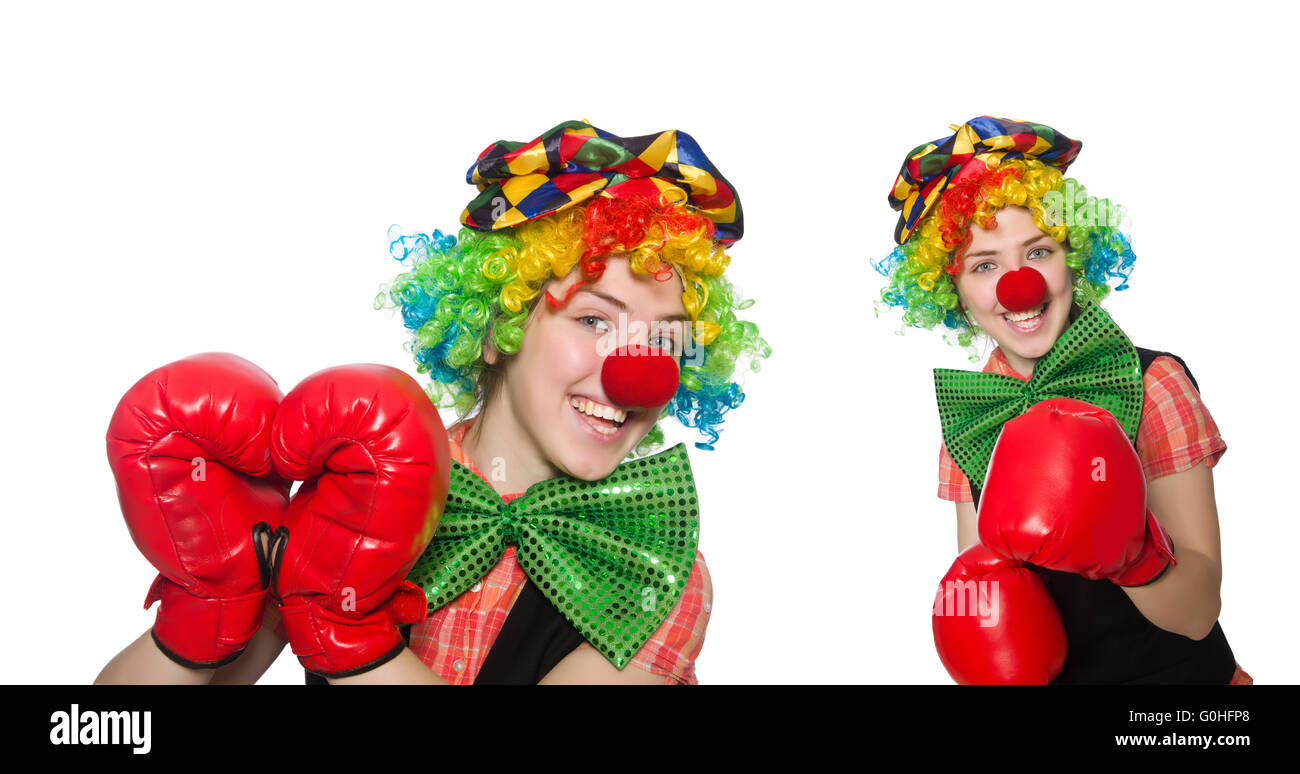 Clown in various poses isolated on white Stock Photo - Alamy
