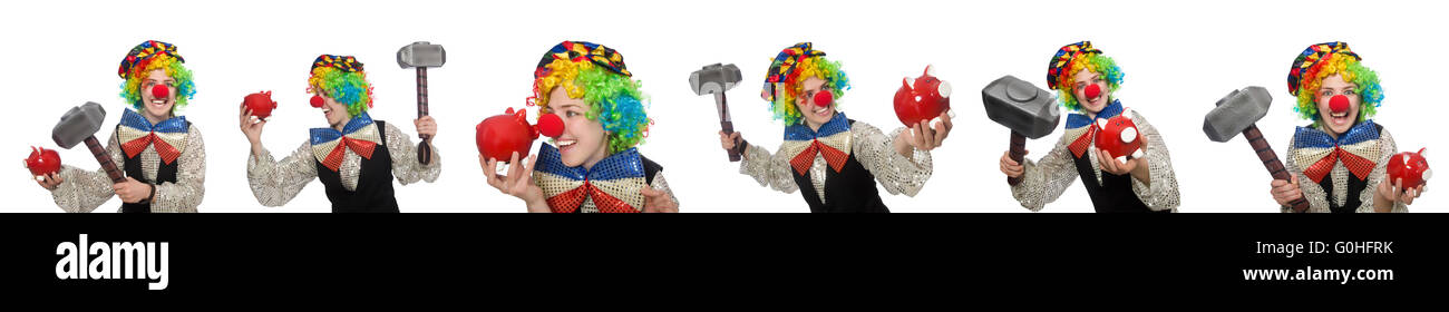 Clown in various poses isolated on white Stock Photo - Alamy