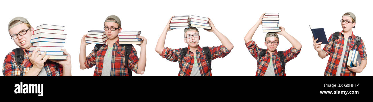 Composite photo of student with books Stock Photo - Alamy