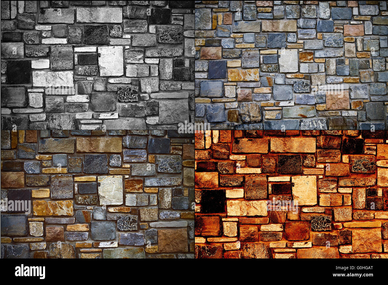 Set of four backgrounds masonry of rectangular stones Stock Photo - Alamy