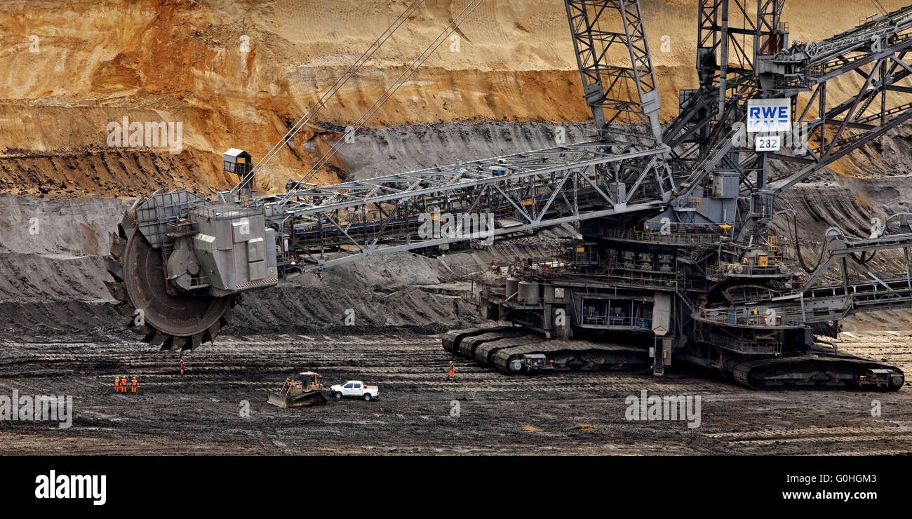 Bucket-wheel excavator 282, brown coal surface mining Inden, North ...