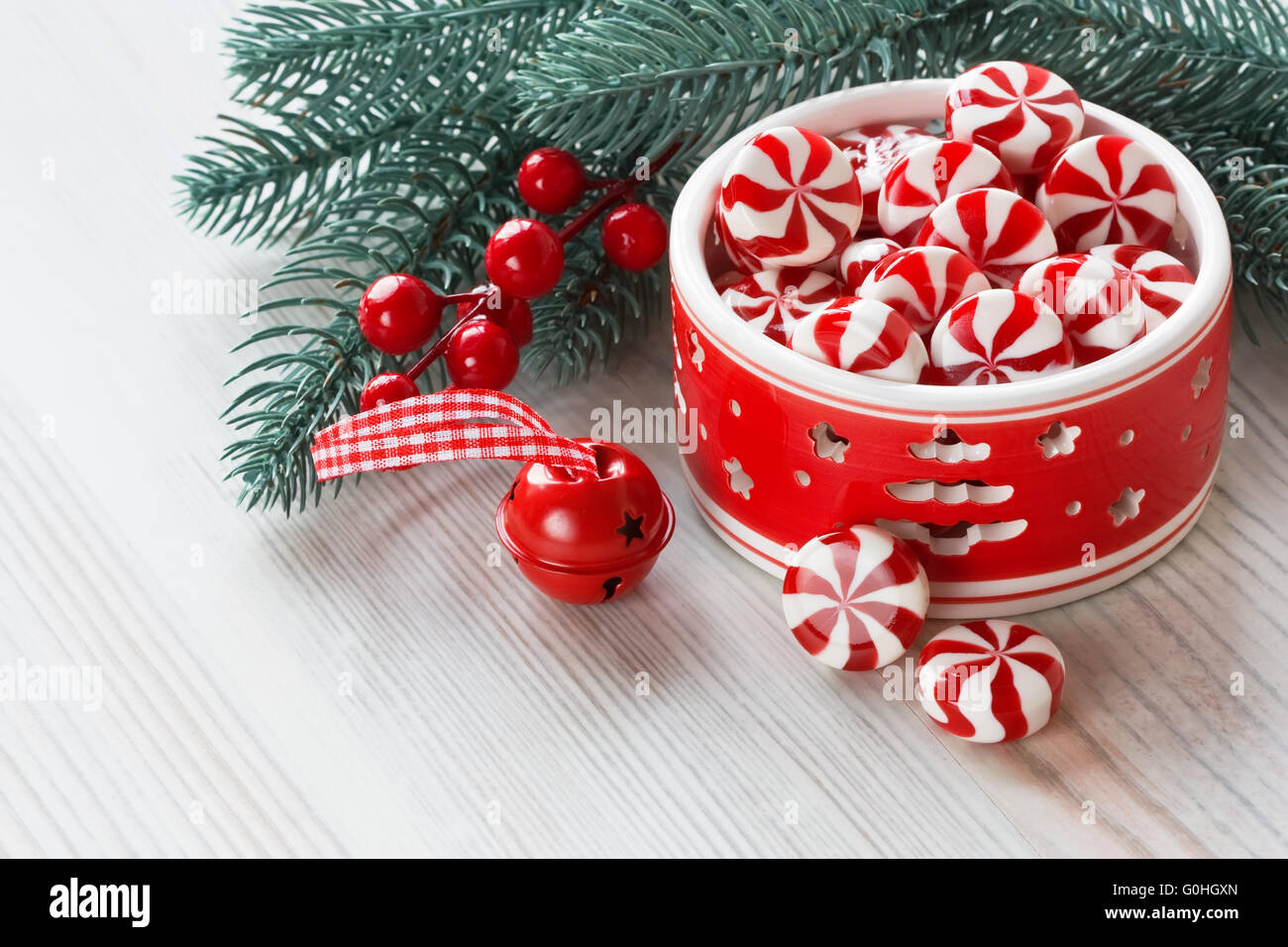 Peppermint Christmas candy Stock Photo - Alamy