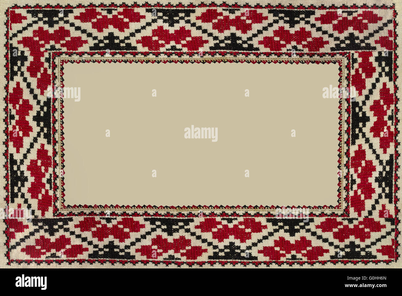 frame with elements of Ukrainian folk embroidery Stock Photo - Alamy