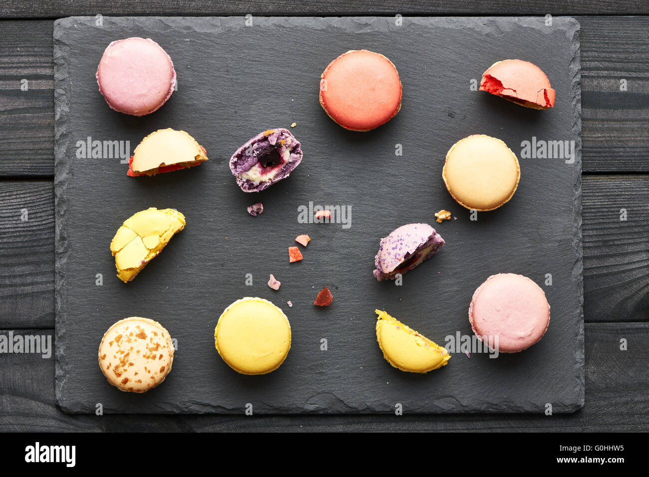 French delicious dessert macaroons Stock Photo - Alamy