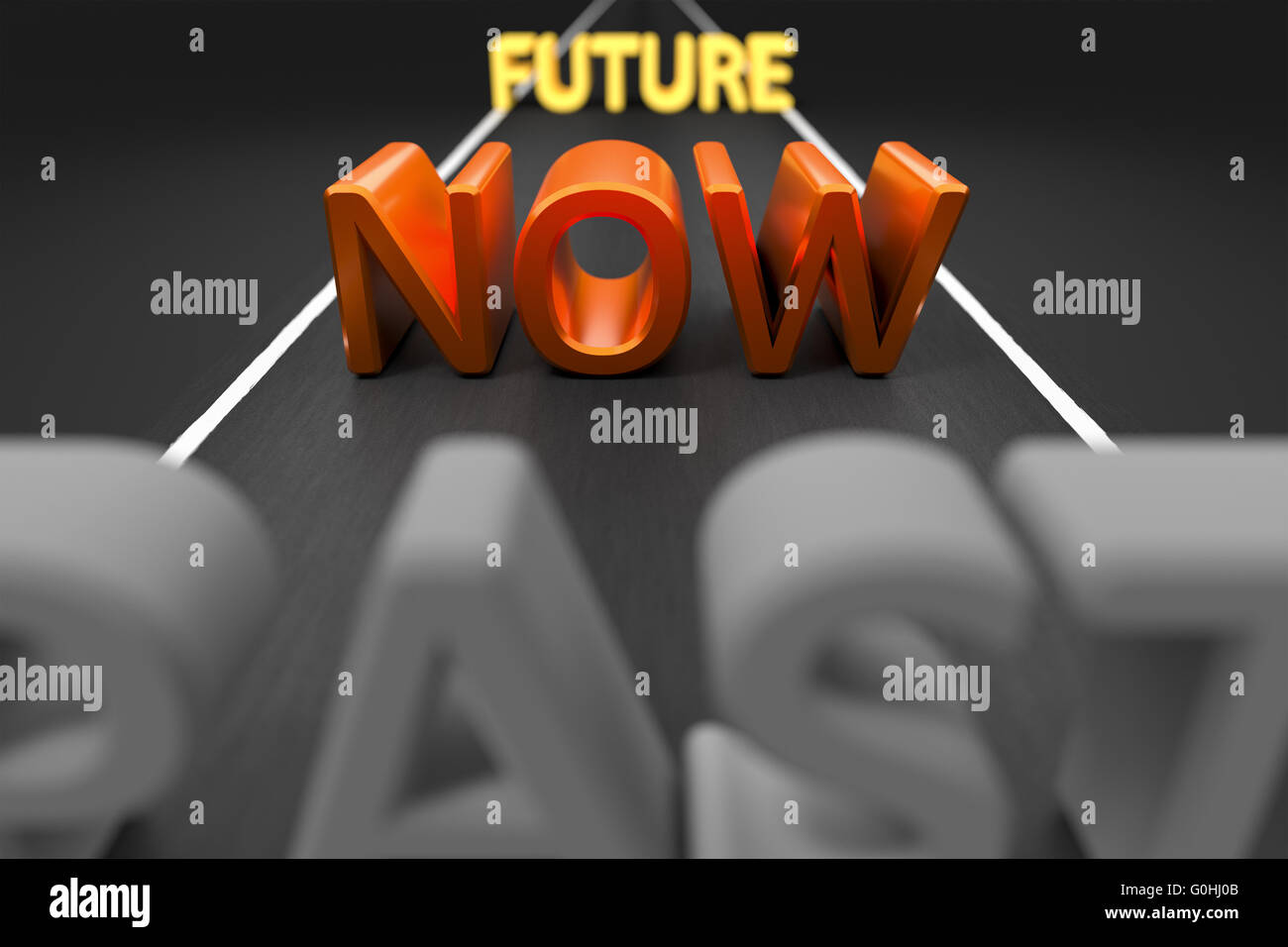 past now future on a road Stock Photo - Alamy