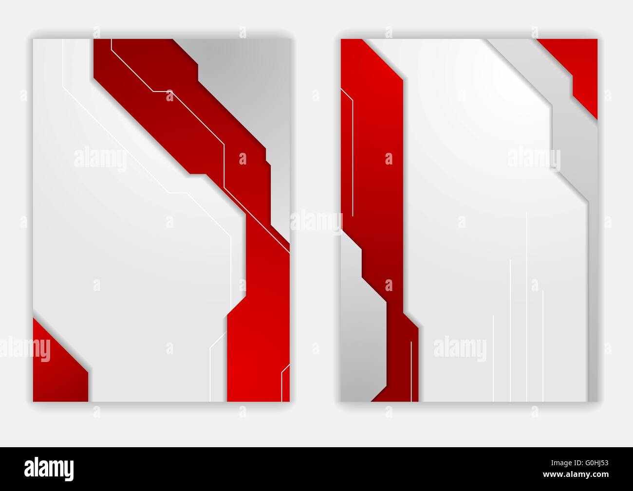 Abstract red grey geometric tech flyer design Stock Photo - Alamy