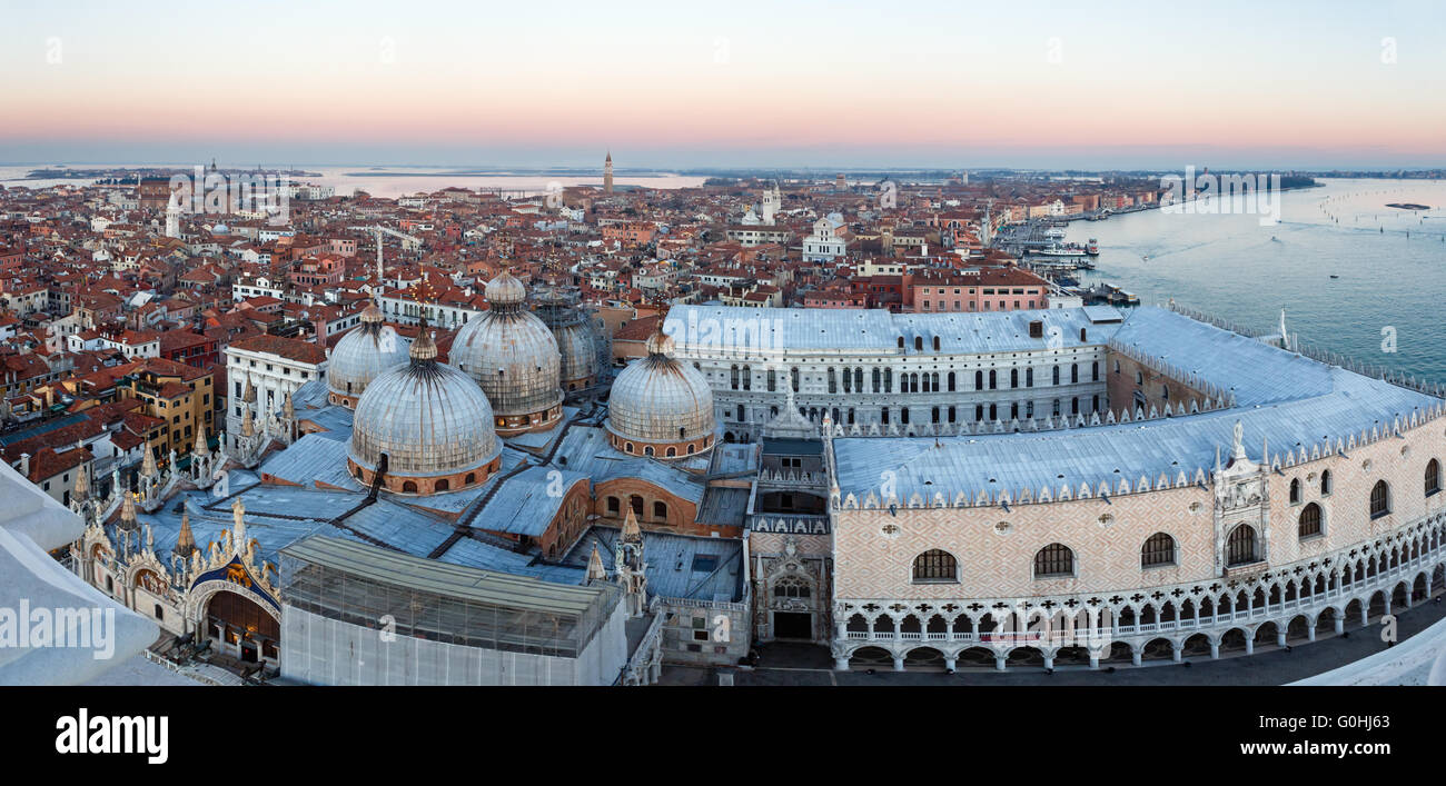 Venice city (Italy) sunset top view Stock Photo - Alamy
