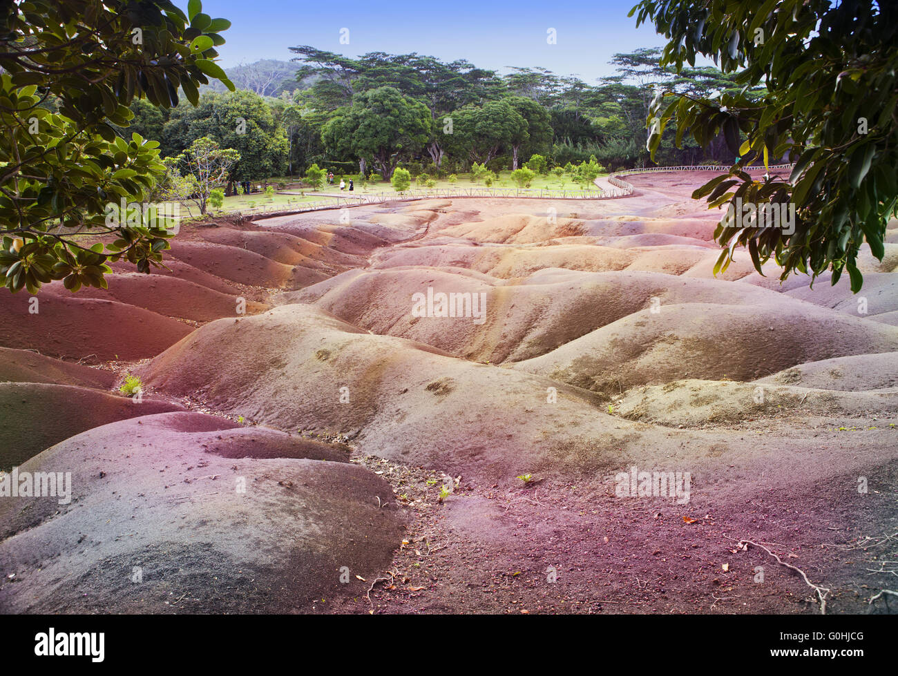 Main sight of Mauritius- Chamarel- seven color lands Stock Photo - Alamy