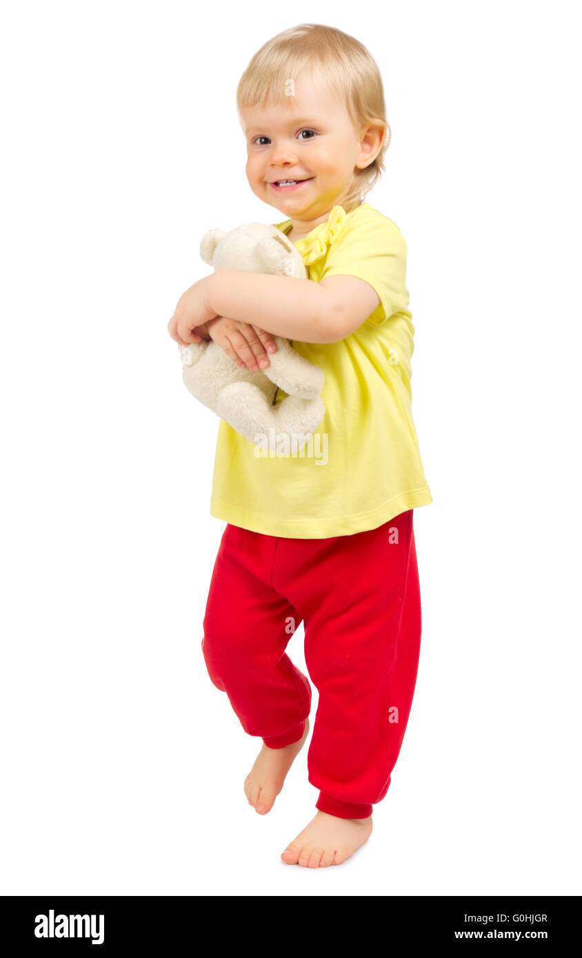 Little child with toy isolated Stock Photo - Alamy