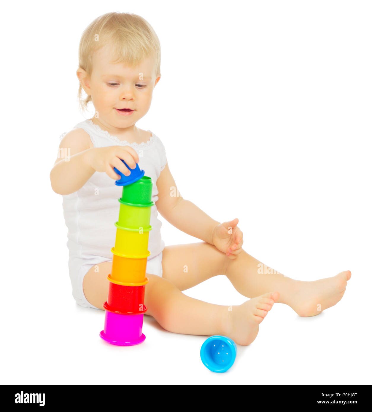 Little child with toy isolated Stock Photo - Alamy