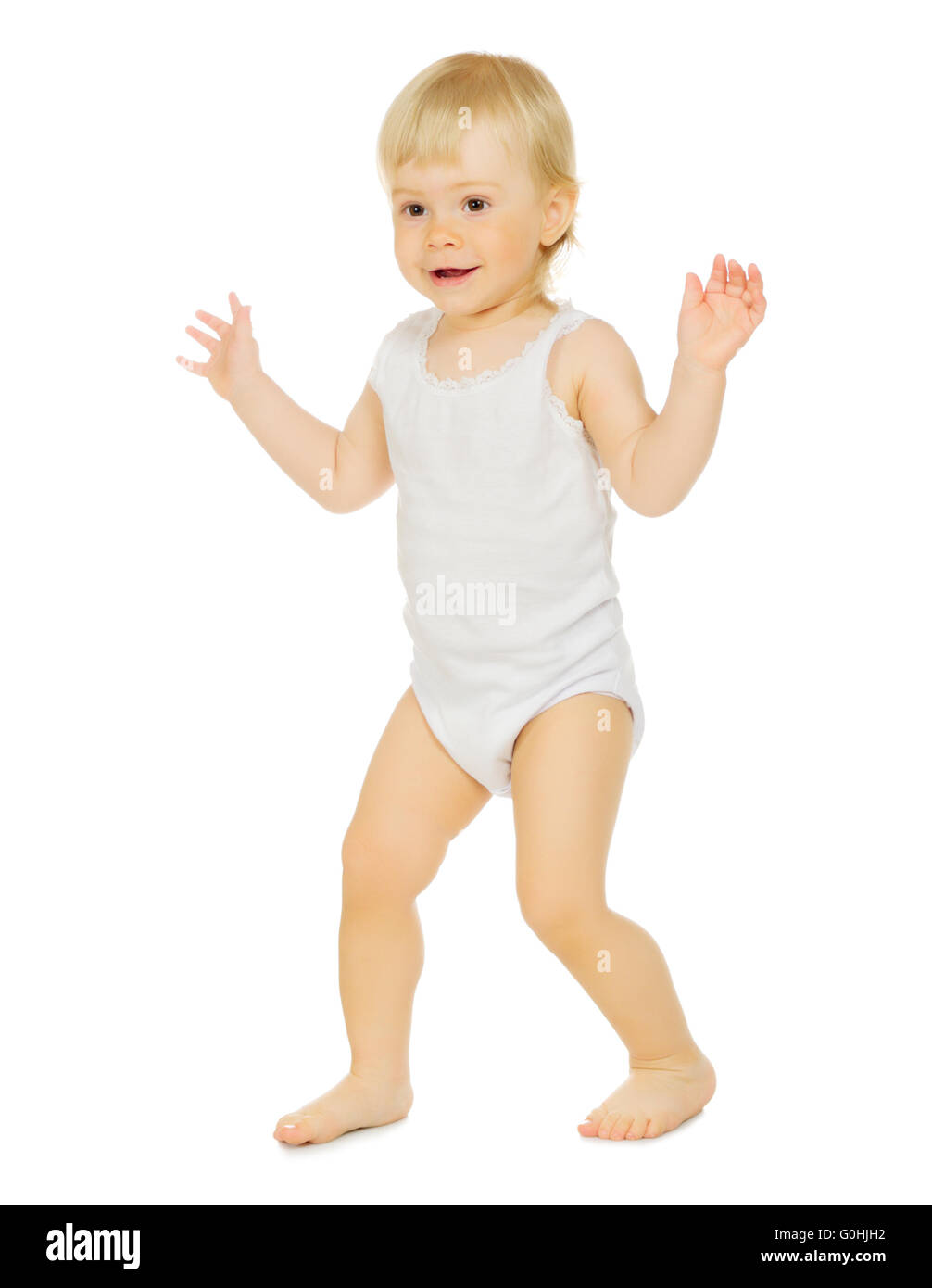 Little child isolated on white Stock Photo - Alamy