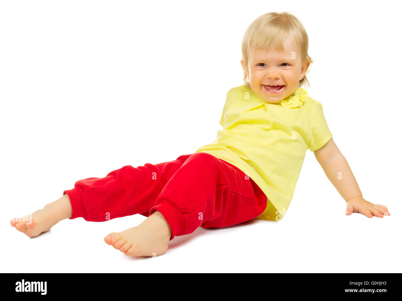 Little child isolated on white Stock Photo - Alamy